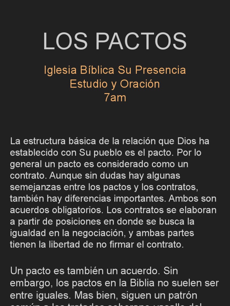 Entendiendo los Pactos Bíblicos | PDF | Libro del éxodo | Diez Mandamientos