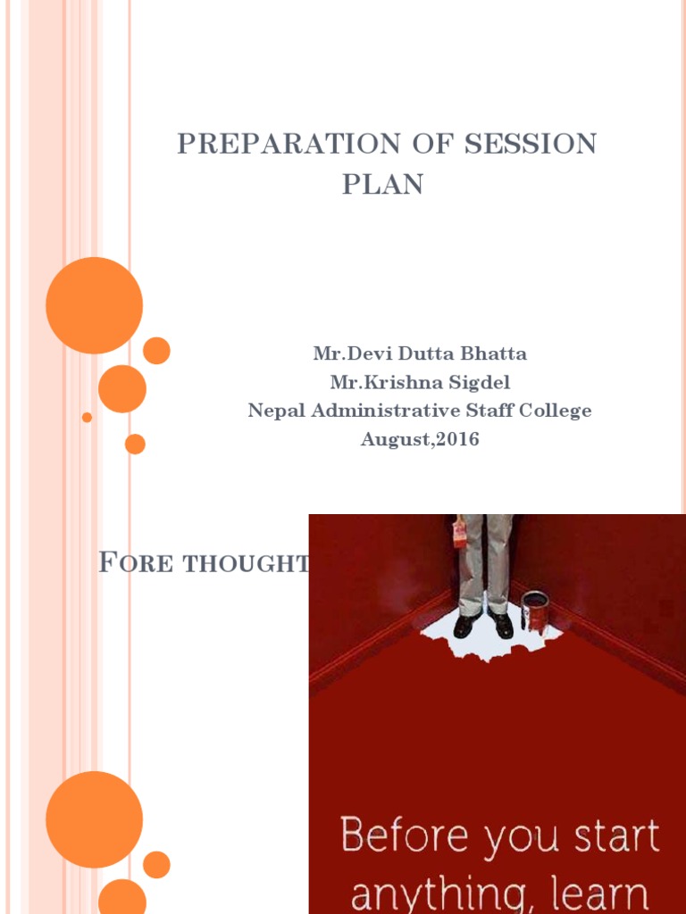 Prepare Effective Session Plans | PDF | Learning | Methodology