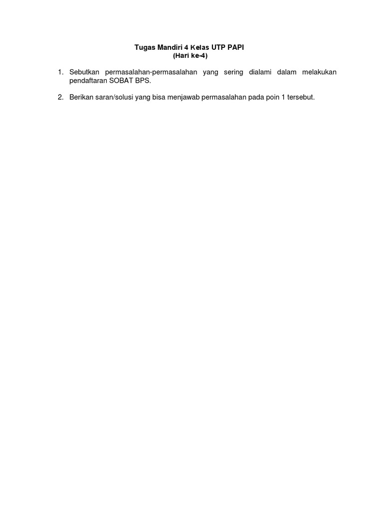 Tugas Mandiri 4 Kelas UTP PAPI (Hari Ke-4) PDF | PDF | Komputer