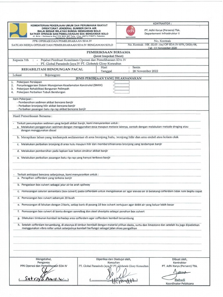 Laporan Rekomendasi Konsultan Terkait Kerusakan | PDF