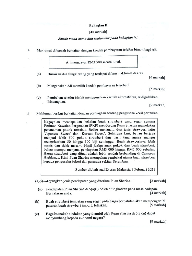 Trial N9 2021 Bahagian B Kertas 2 | PDF