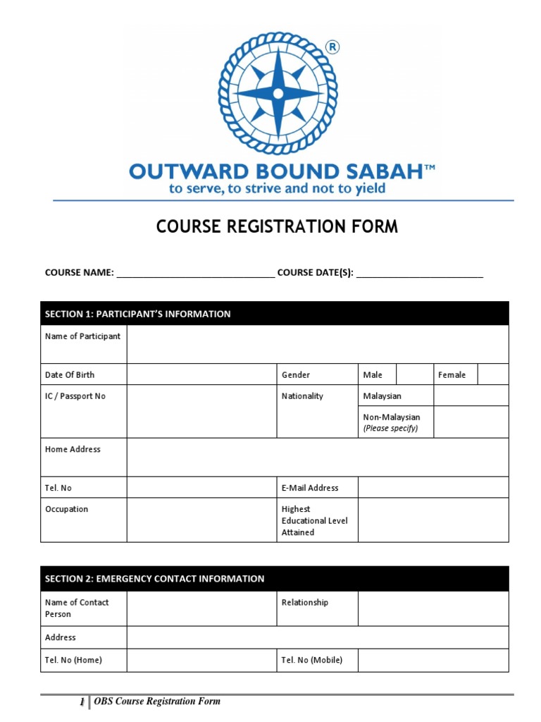 OBS Course Registration Form | PDF | Justice | Crime & Violence