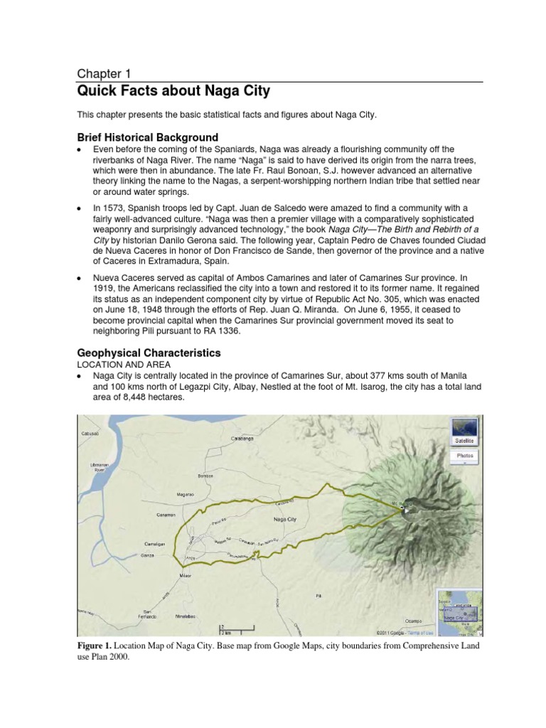 CDP 2011 20 Chapter 1 Quick Facts About Naga City PDF | PDF | Landline