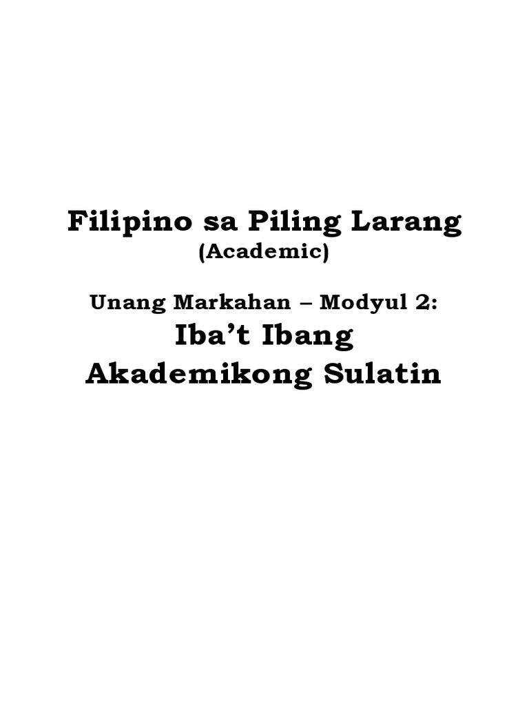 FIL12 LA Q1 WK 2 For Teacher | PDF