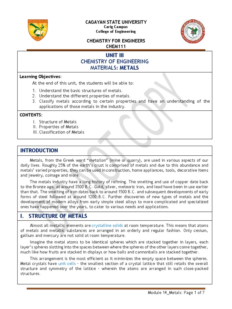 Engineering Metals Overview | PDF | Metals | Steel