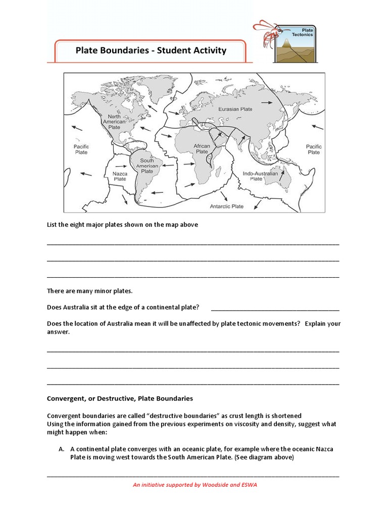 Understanding Plate Boundaries Activity | PDF | Plate Tectonics ...