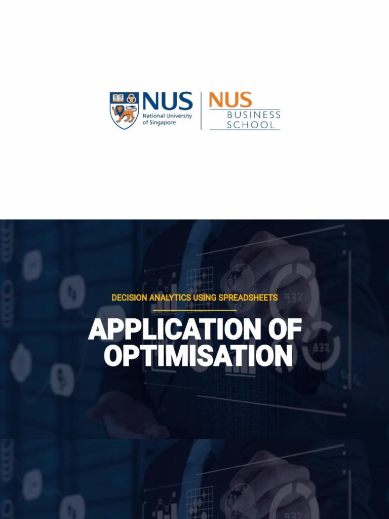 DAO1704 Wk11 Application-of-Optimisation Lecture-Slides PDF | PDF