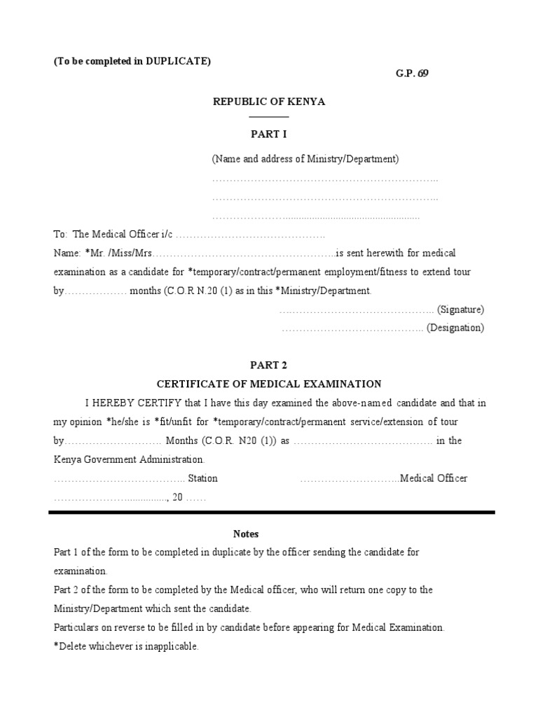 Gp-69-Form-Medical-Examination final | PDF | Clinical Medicine | Medical Specialties