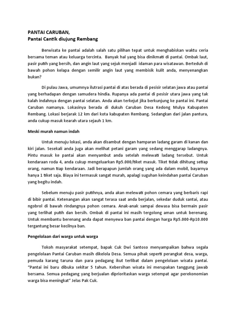 Pantai Caruban | PDF | Griya & Taman