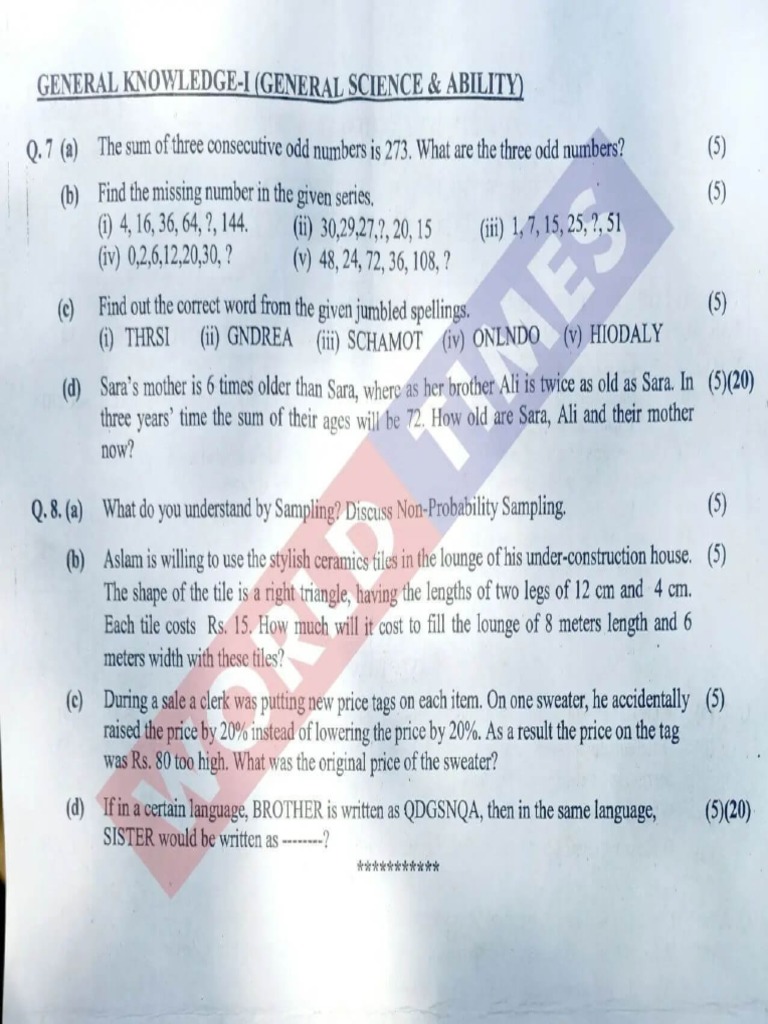 CSS General Science Ability Paper 2022 2 | PDF