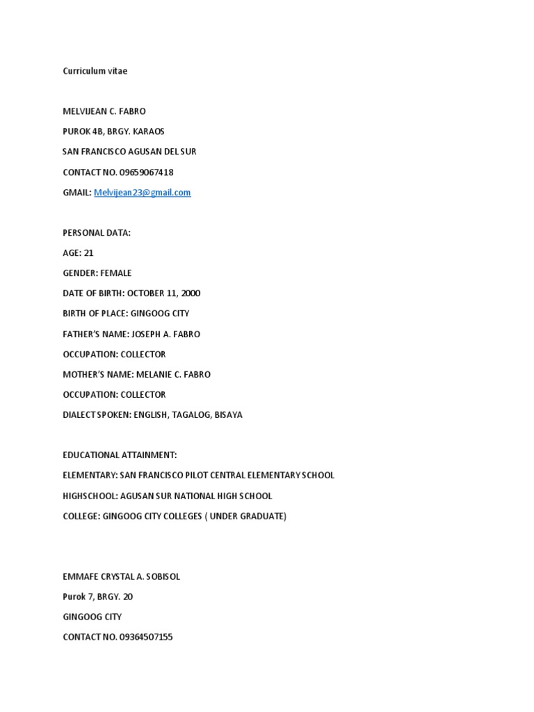 Curriculum Vitae | PDF