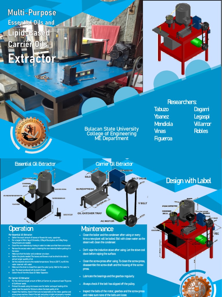 Manual For Oil Extractor | PDF | Water | Boiler