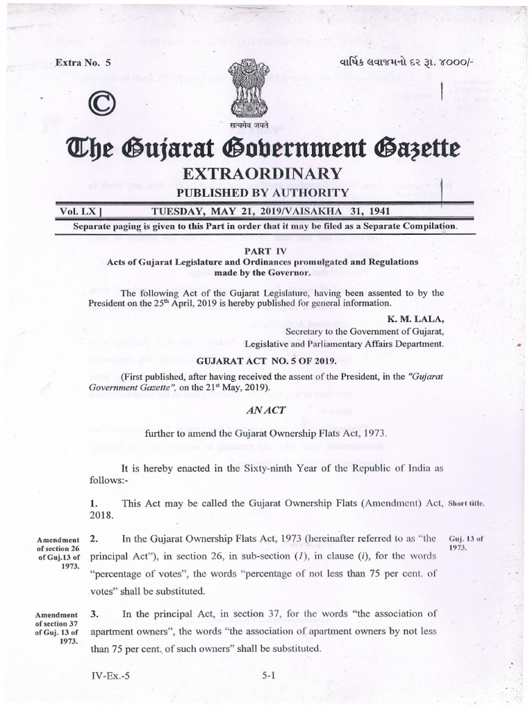 The - Gujarat - Ownership - Flats - Rules - 2019 | PDF