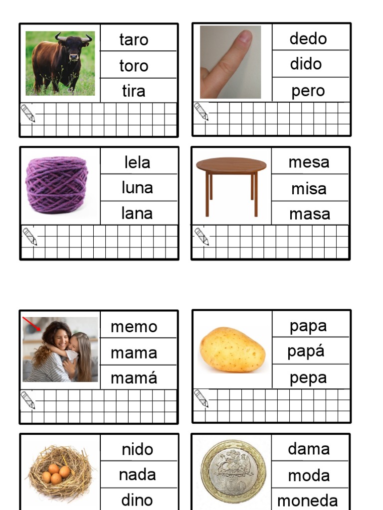 Palabras al azar con rimas internas | PDF