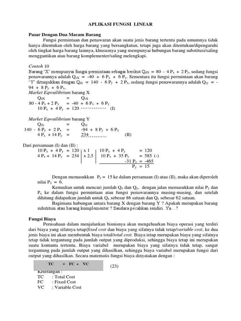 Penerapan Fungsi Linear - 3 | PDF
