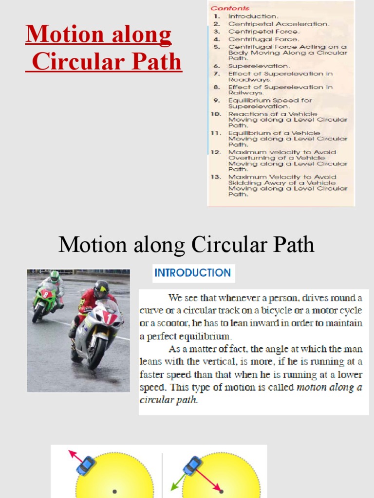 Motion Along Circular Path | PDF | Science & Mathematics