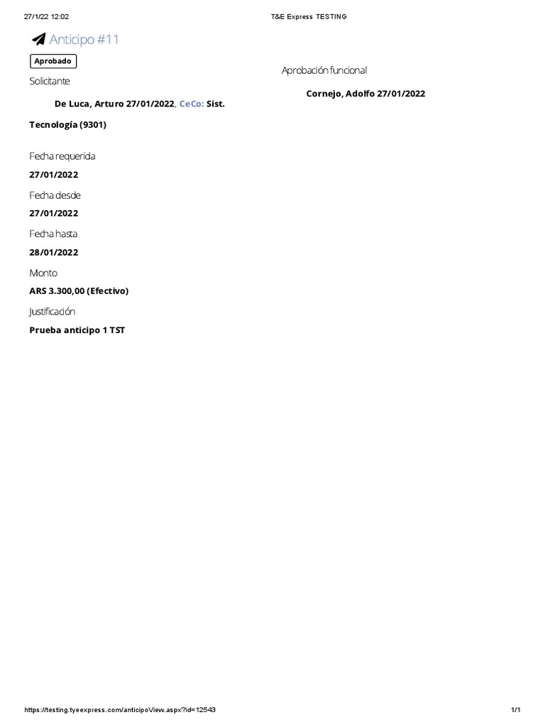 T&E Express TESTING PDF | PDF