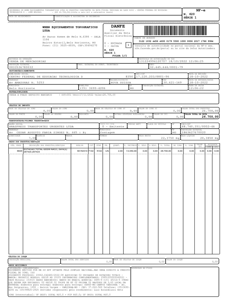 Nota 620 - Processo 42460 | PDF | Recibo | Business