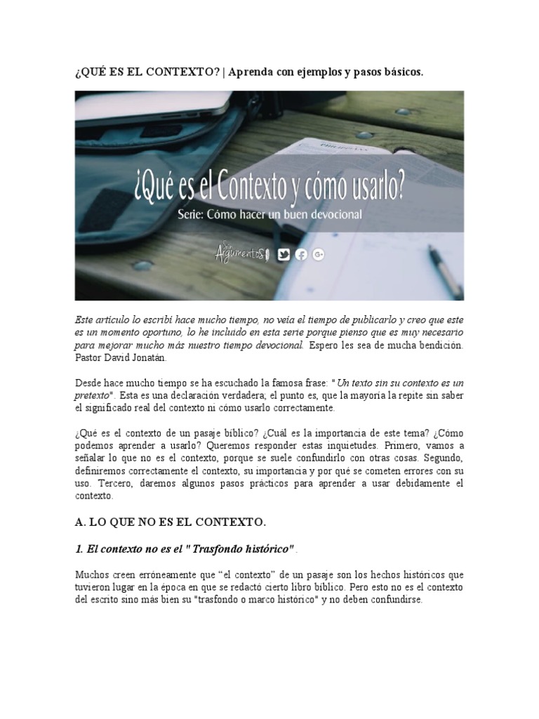 Qué Es El Contexto | PDF | Biblia | Jesús