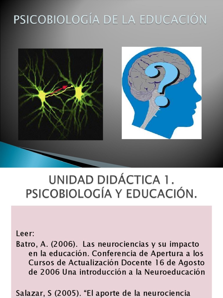 1.-Psicobiología y Educación-C | PDF | Neurociencia conductual | Sicología