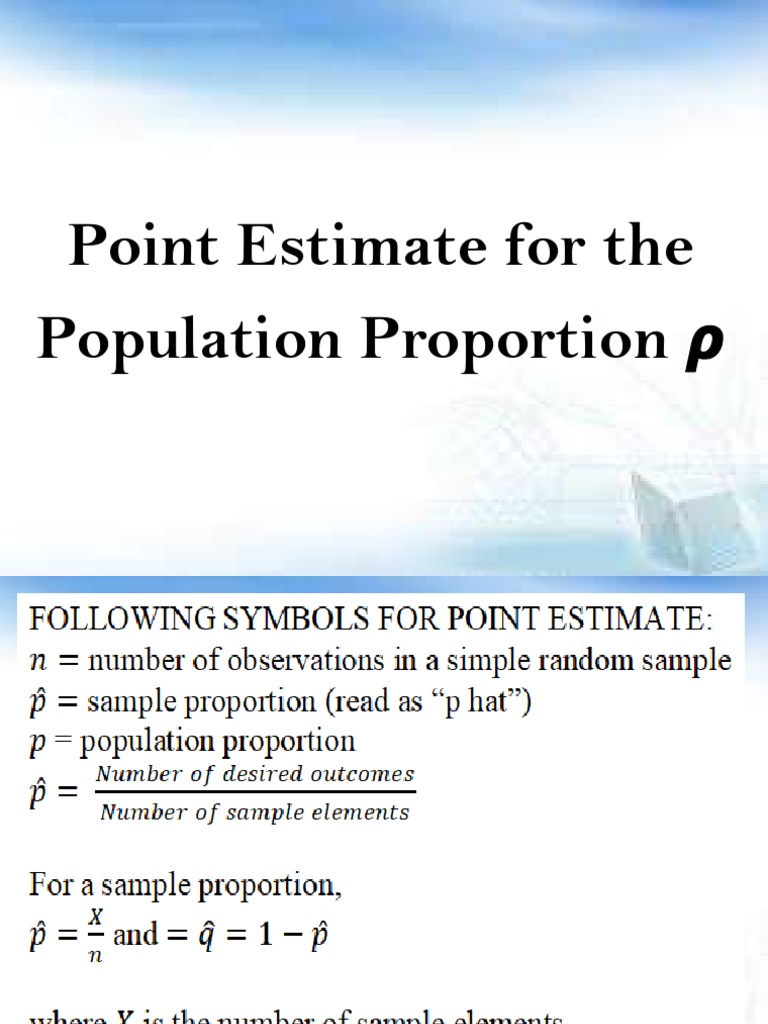 V Point Estimate For Population Proportion P Pdf Pdf