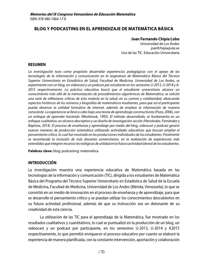 Chipia 2016 Blog | PDF | Aprendizaje | Enseñando