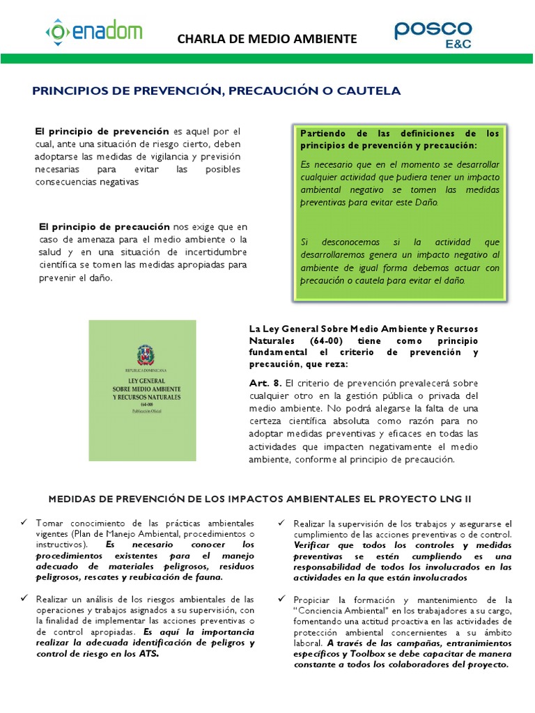 Principios de Prevención, Precaución y Cautela Seguridad Industrial ...