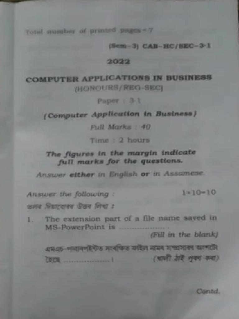 CAB Exam: Computer Applications Paper | PDF | Microsoft Access | Software