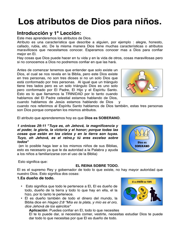 Atributos de Dios para Niños | PDF | Pecado | Dios