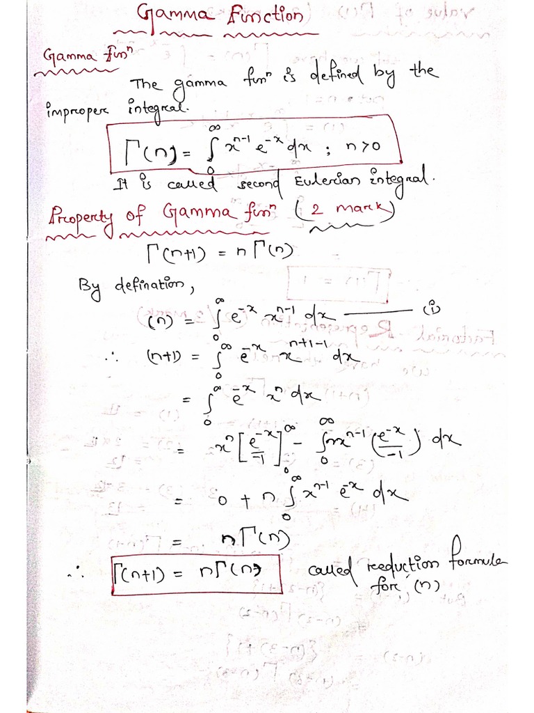 Gamma Function Pdf