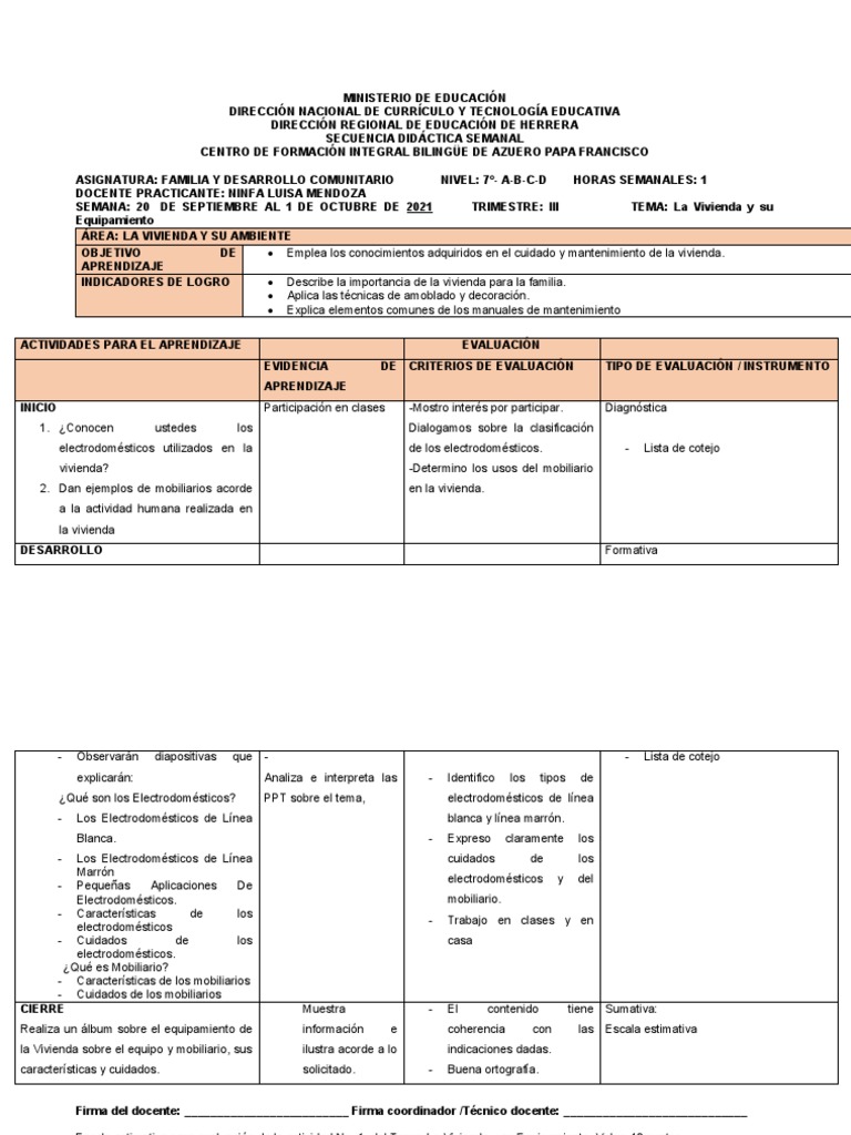 Secuencias Didacticas de 7mo, 8vo y 9no. | PDF | Evaluación | Plan de ...