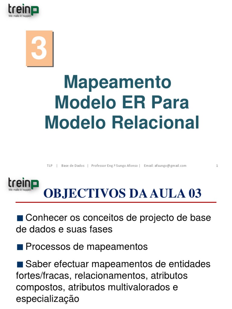 Aula 03 - Mapeamento-Er-Relacional | PDF | Modelo relacional | Bancos ...