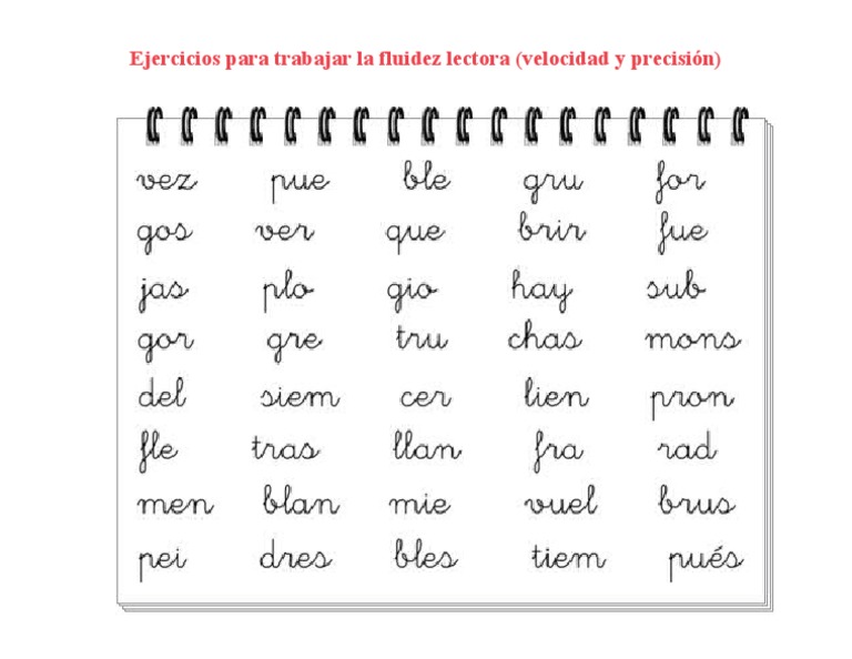 Ejercicos para Trabajar Fluidez Lectora | PDF