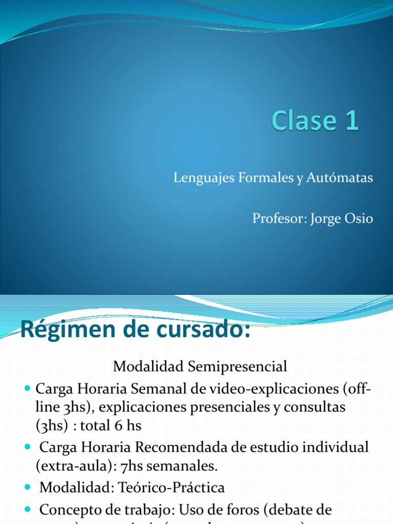 Clase 1 Lenguajes Formales y Autómatas | PDF | Proposición | Verdad