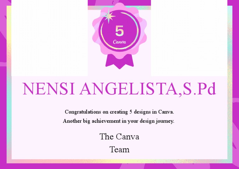 Canva 5 Design Milestone Badge | PDF