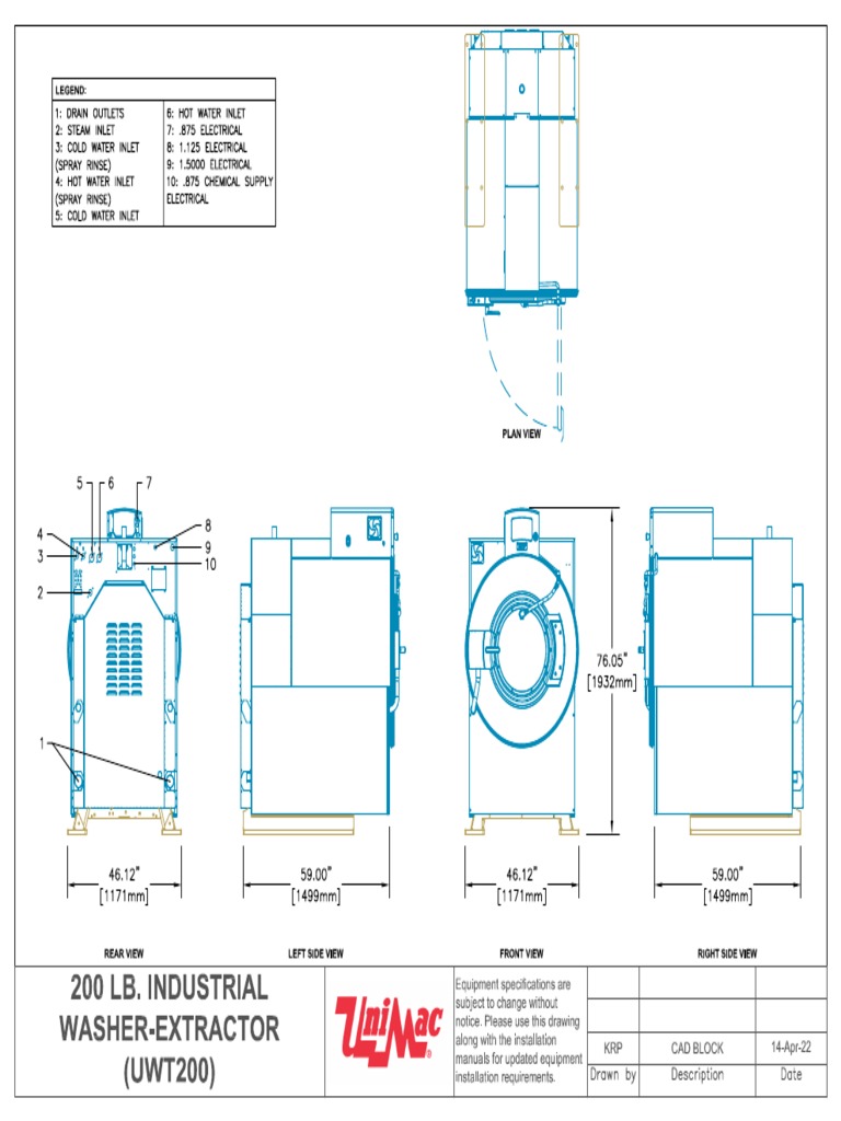 200 LB Industrial Washer Extractor Uwt200 PDF | PDF