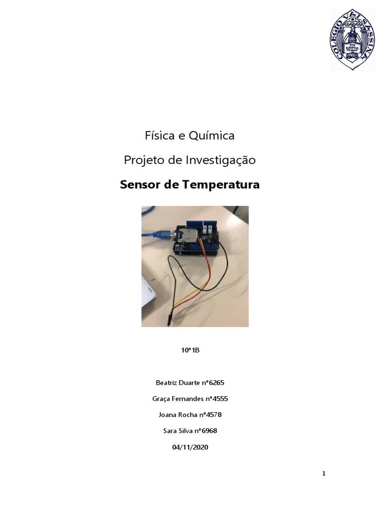 Projeto Sensordetemperatura101b | Download grátis PDF | Arduino | Temperatura