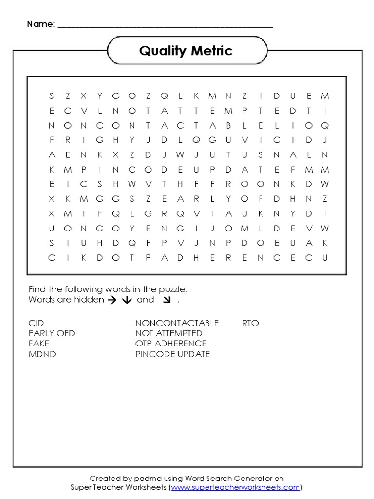 Word Puzzle - Quality Metric | PDF | Linguistics | Puzzles