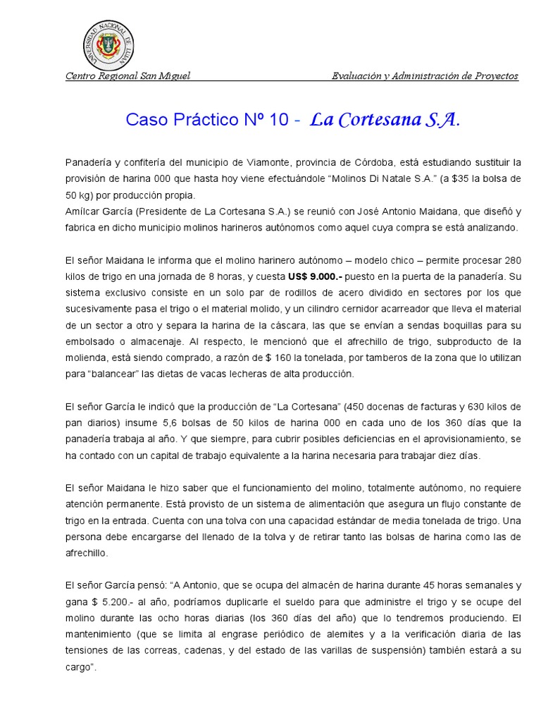 Evaluación del Molino en La Cortesana | PDF | Panes | Economias