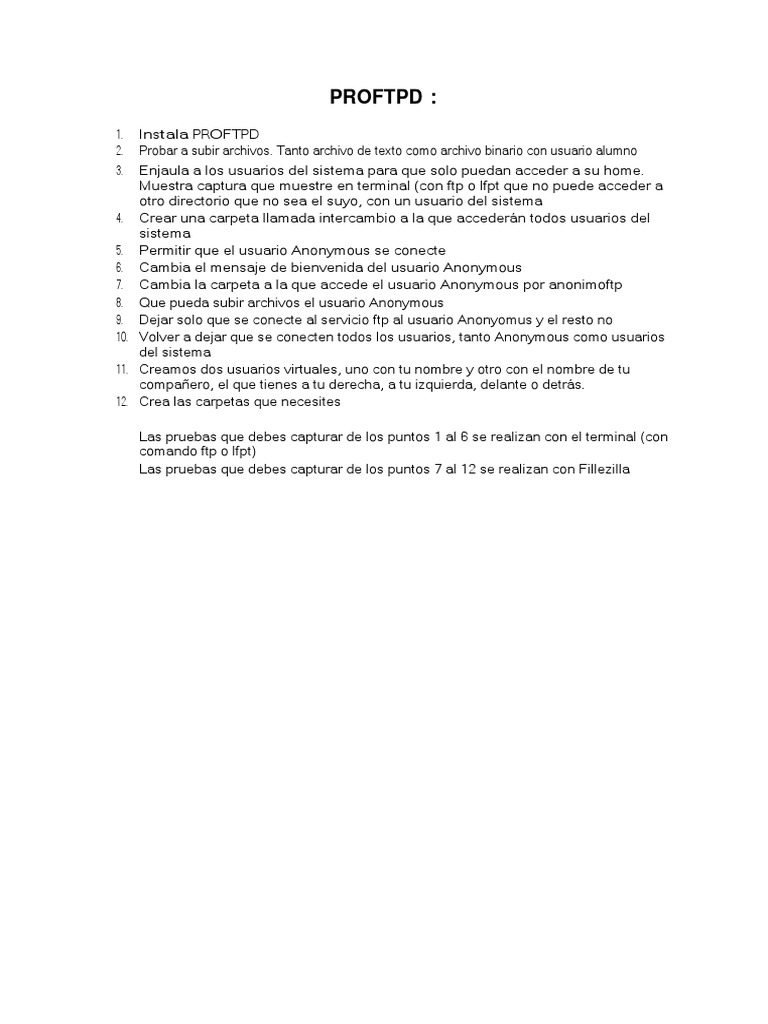 TAREA COMPLETA PROFTPD | PDF