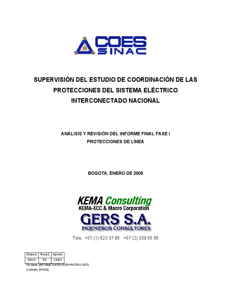 COES - Informe Distancia PDF | PDF | Relé | Transformador