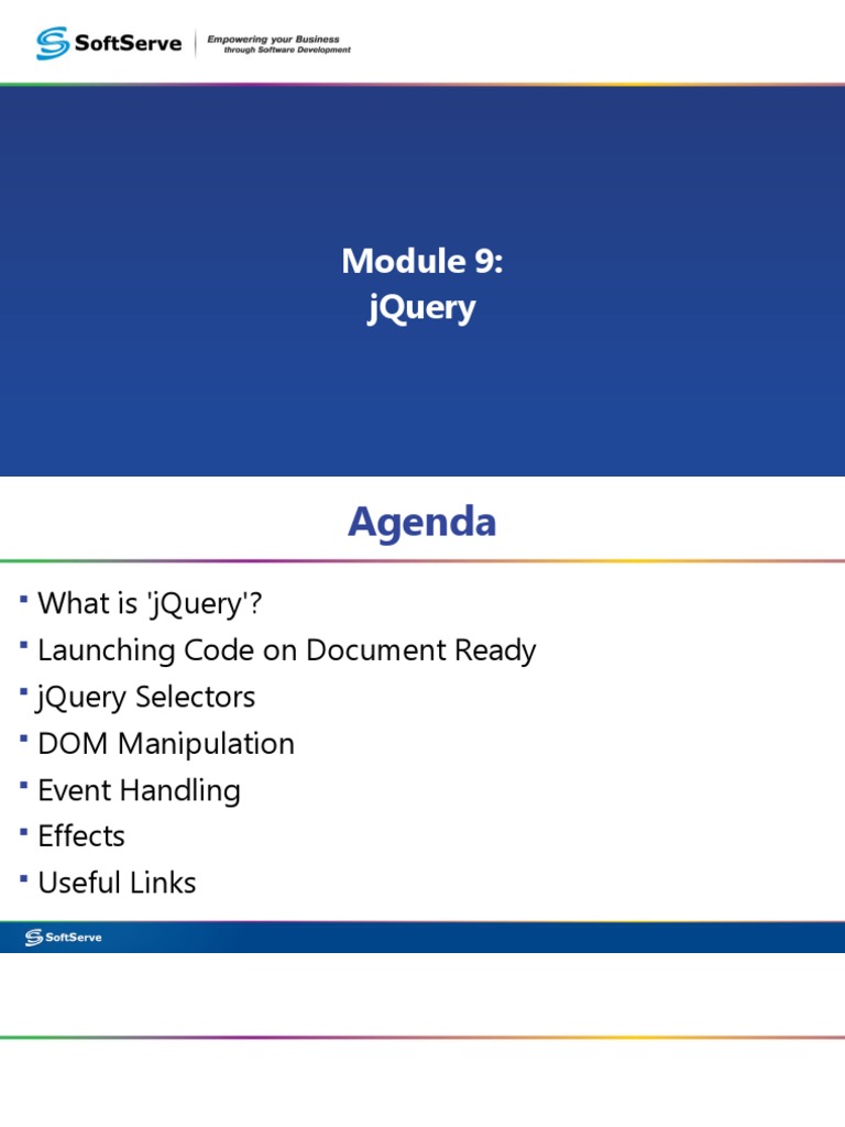 Introduction To Jquery Pdf J Query Software Development