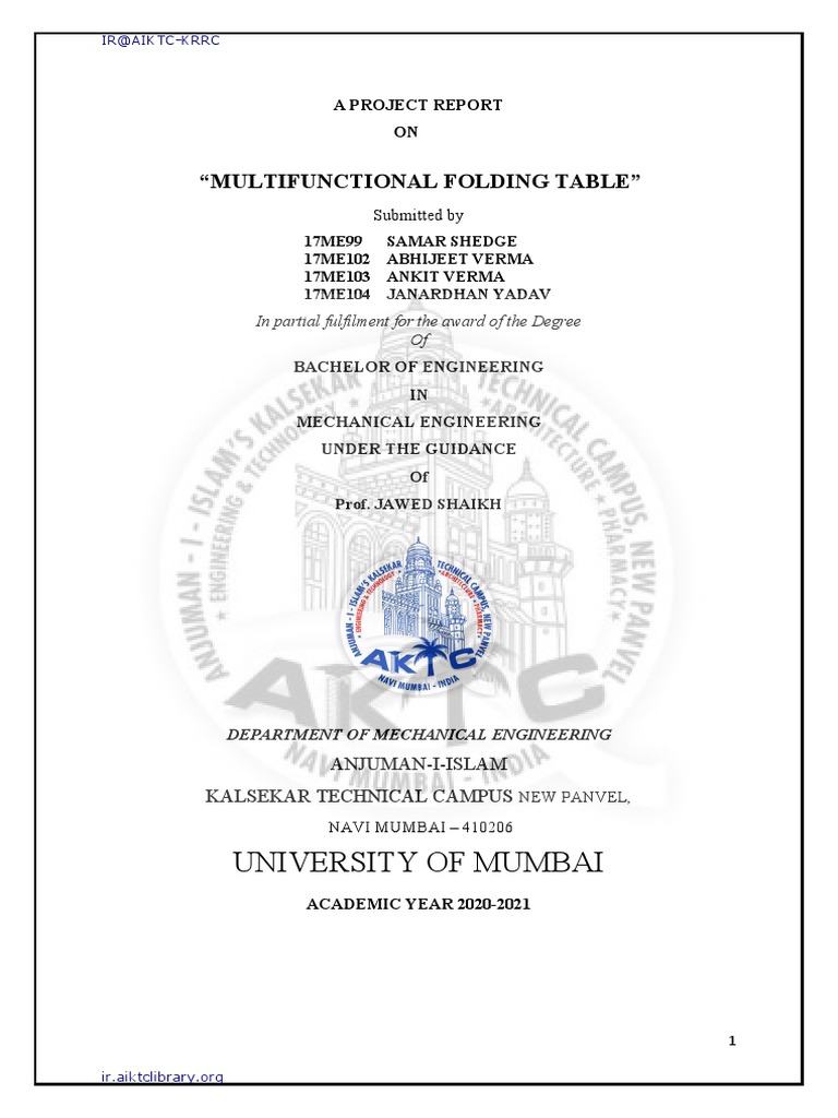 Multifunctional Folding Table Design | PDF | Ductility | Center Of Mass