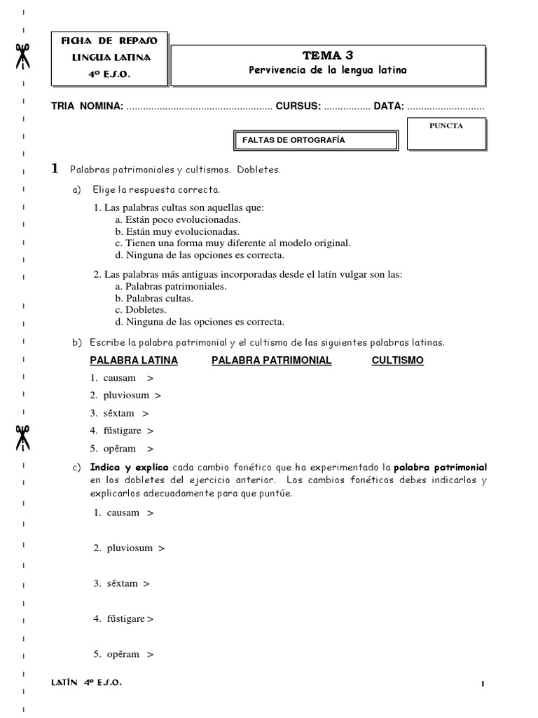 Ficha Repaso Tema-3 PDF | PDF | latín | Comunicación humana