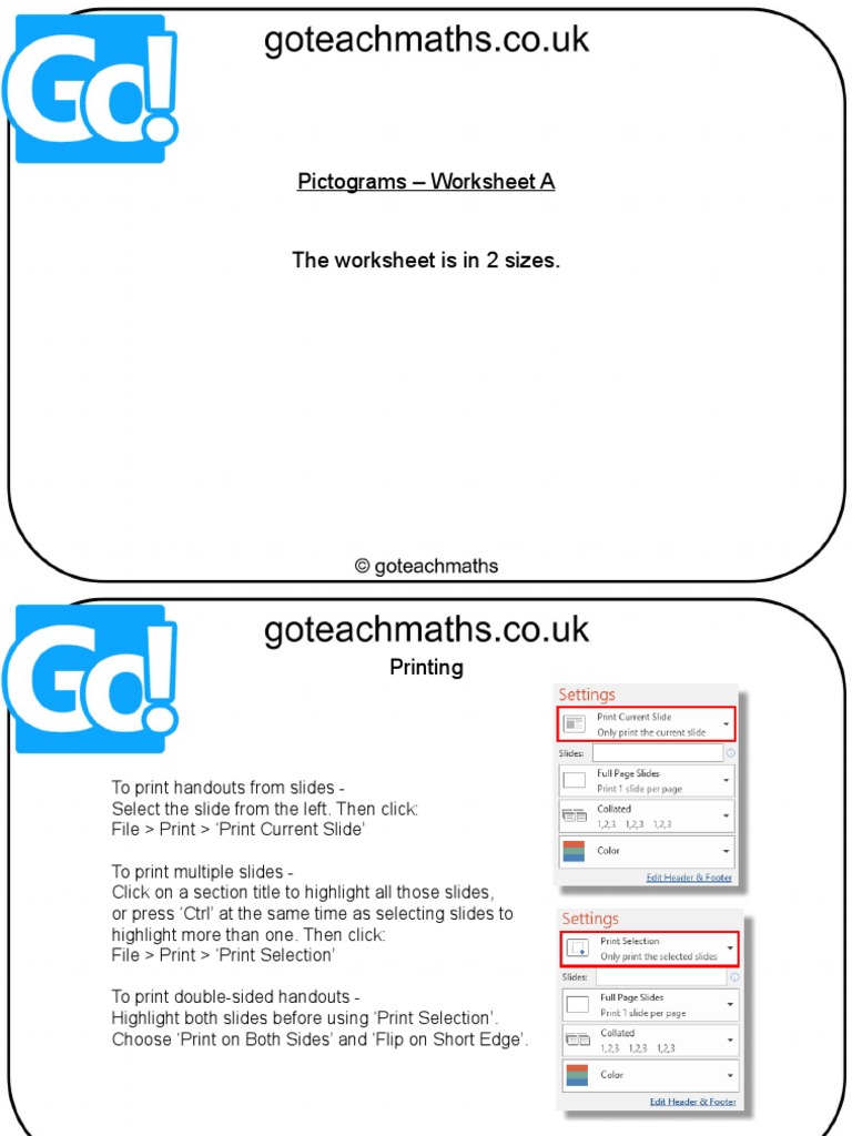 Pictograms Worksheet A | PDF