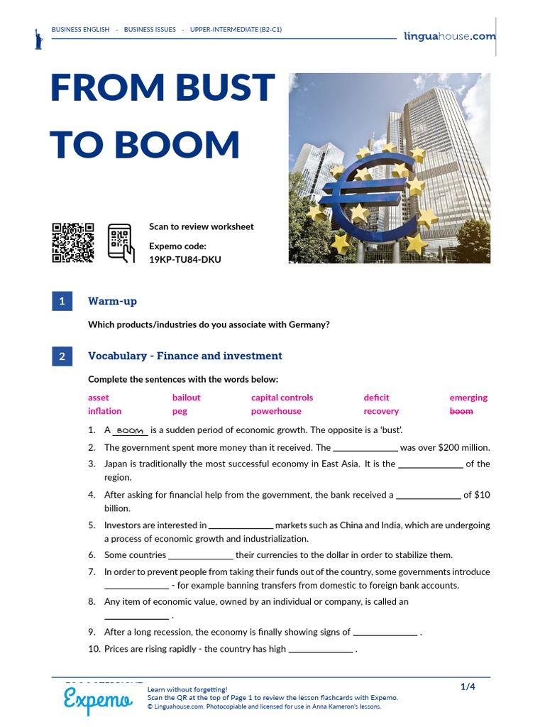 From Bust To Boom American English Student PDF | PDF | Investing | Euro