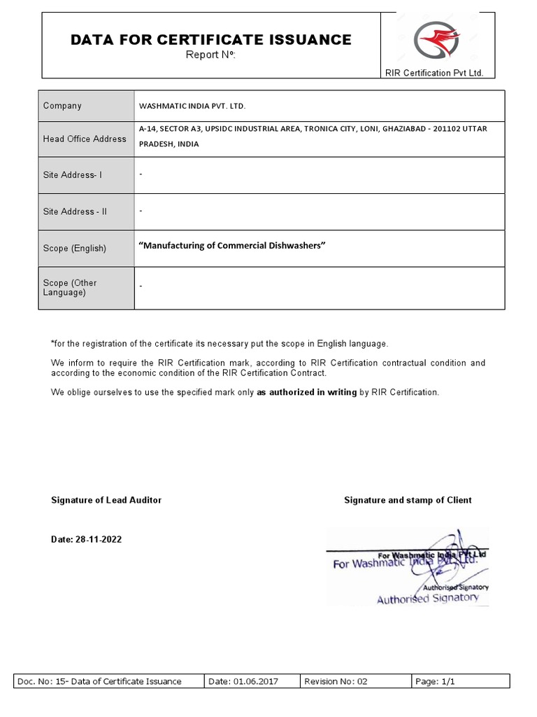 Certificate Issuance Form | PDF | Law