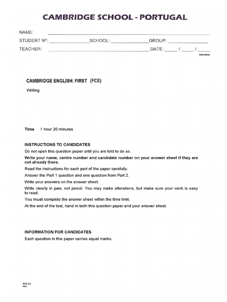 FCE Mock Exam 2021 Paper 2 | PDF