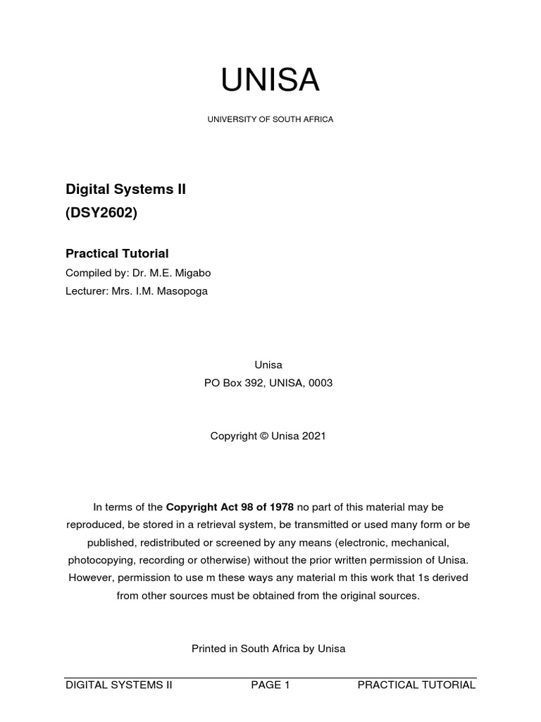 DIGPRA2 Prac Tutorial Prac1 | PDF | Digital Electronics | Electronic Circuits