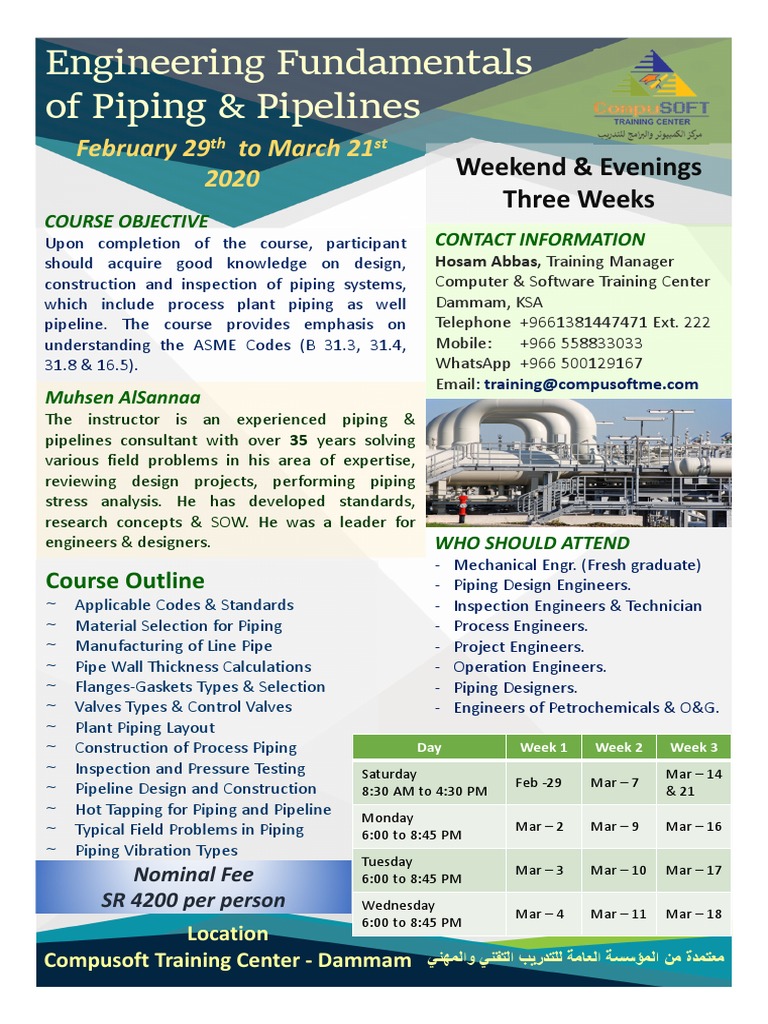 Engineering Fundamentals of Piping Pipelines 2020 03 Rev 4 PDF | PDF | Engineer | Pipe (Fluid ...